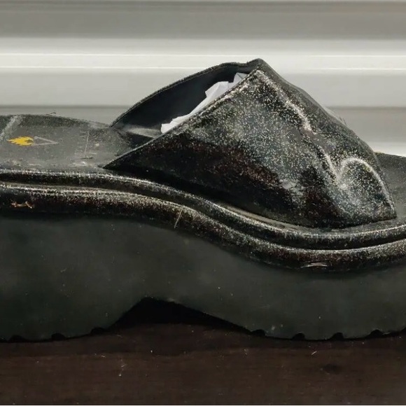Volatile | Shoes | Vtg Y2k 9s Chunky Platform Black Metallic Sparkle ...